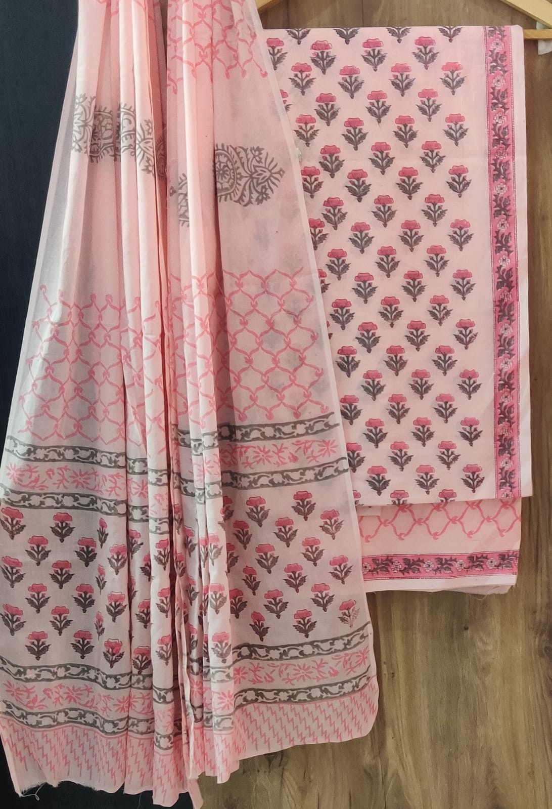 Exclusive Hand Block Print Pure Cotton Suit With Mulmul Dupatta ...