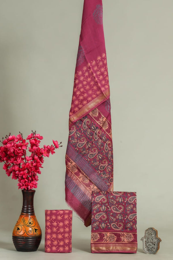 Buy Premium Maheshwari Silk Suit Set Online – Yuvi style